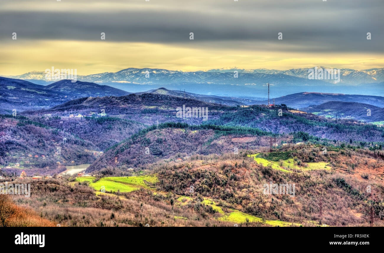 Meskheti Range of Lesser Caucasus mountains near Kutaisi Stock Photo ...