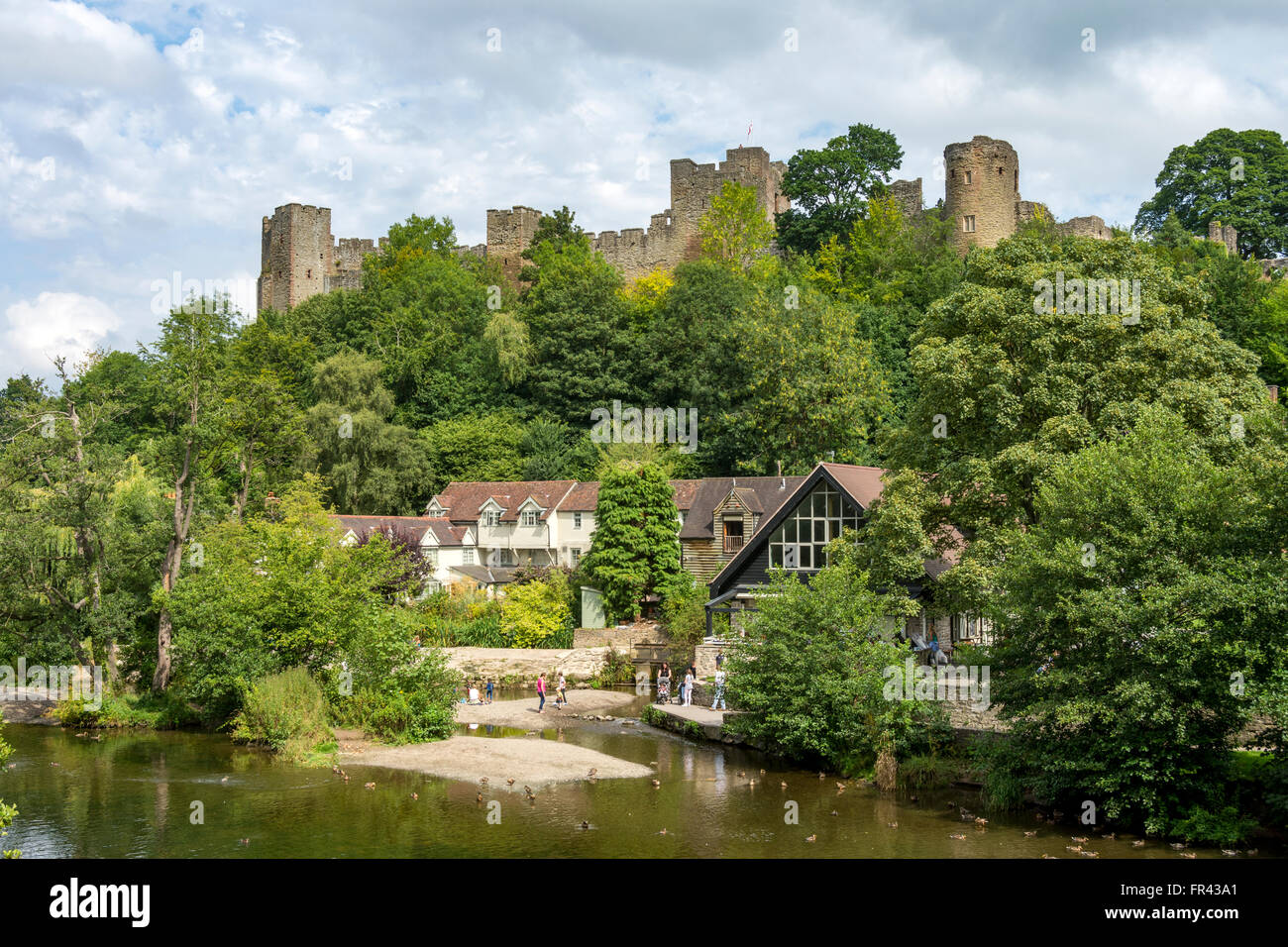 Ludlow Castle and the river Teme, near Dinham Bridge, Ludlow ...