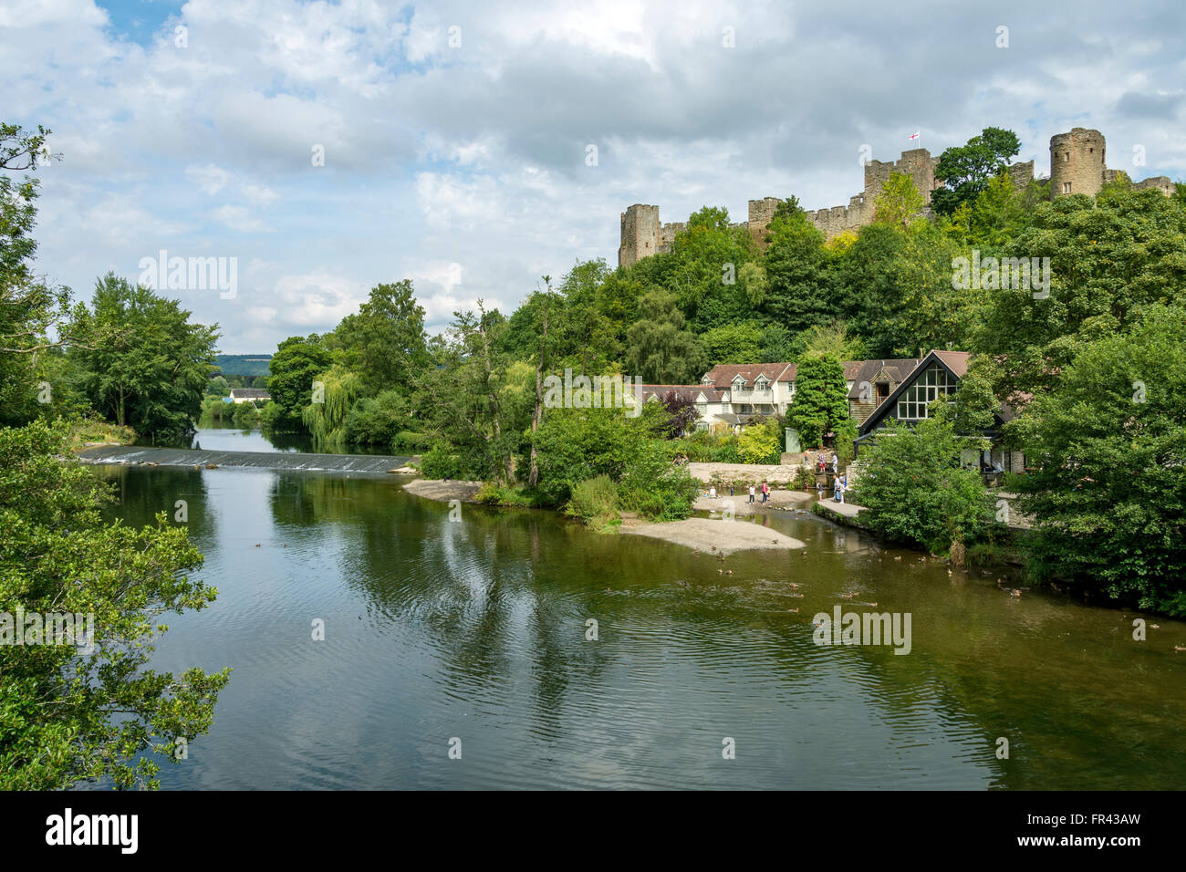 Ludlow Castle and the river Teme, from Dinham Bridge, Ludlow ...