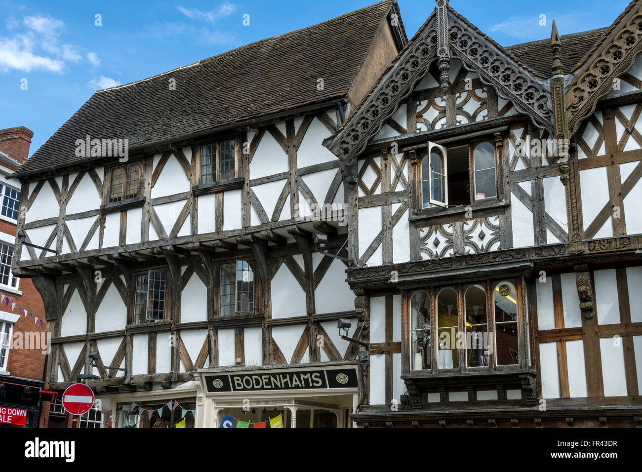 Historic medieval timber-framed buildings on Broad Street, Ludlow ...
