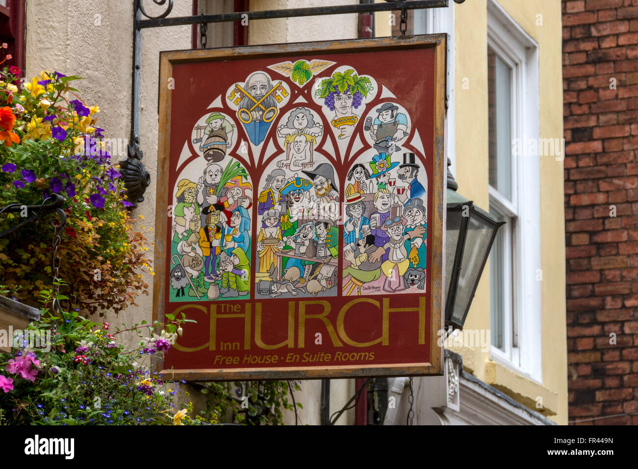 The Church Inn sign, Church Street, Ludlow, Shropshire, England, UK ...