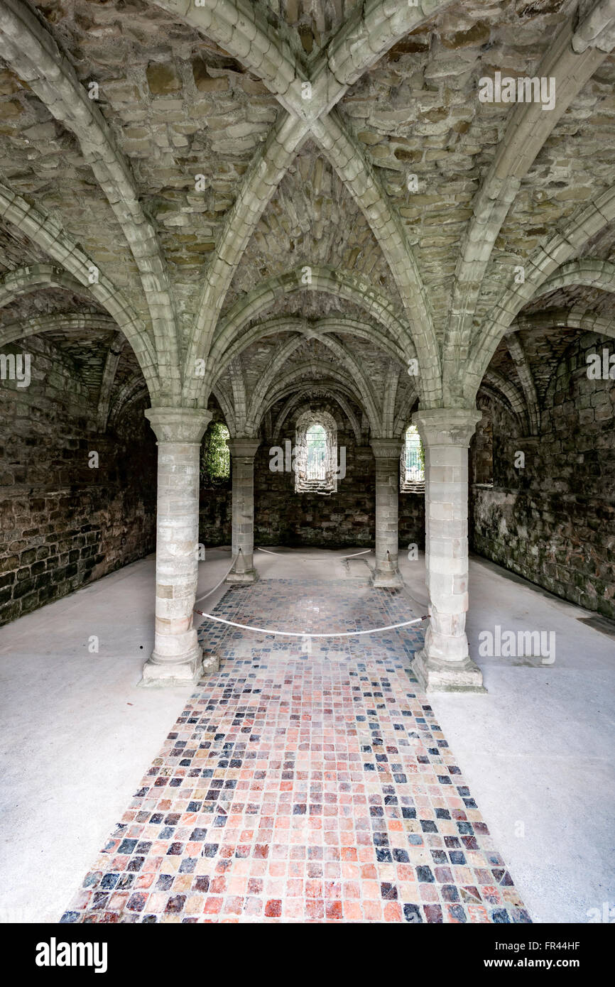 Interior of the Chapter House at Buildwas Abbey, Buildwas, Shropshire ...