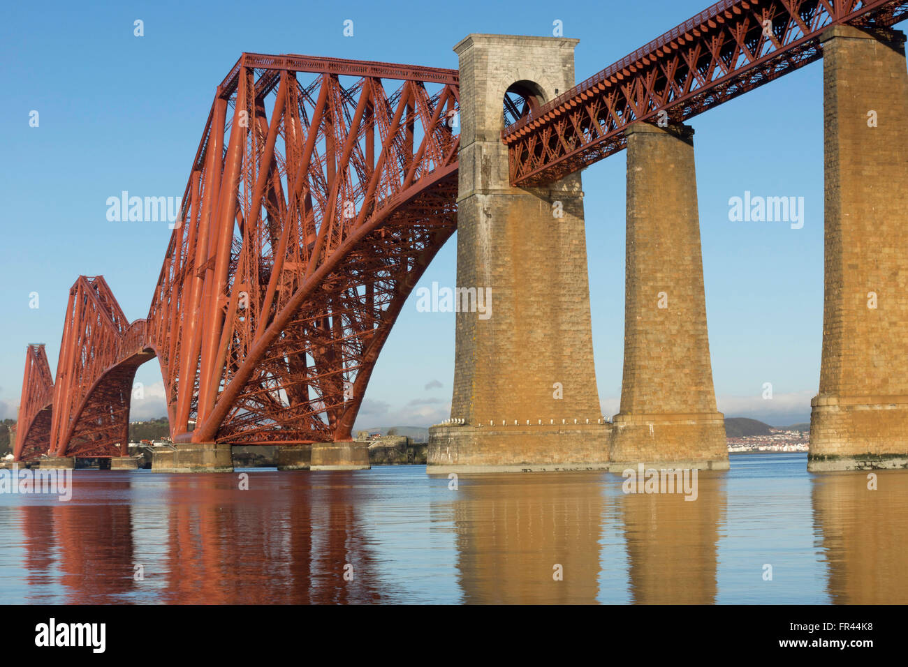 The iconic Forth Bridge, over the Firth of Forth in the east of ...