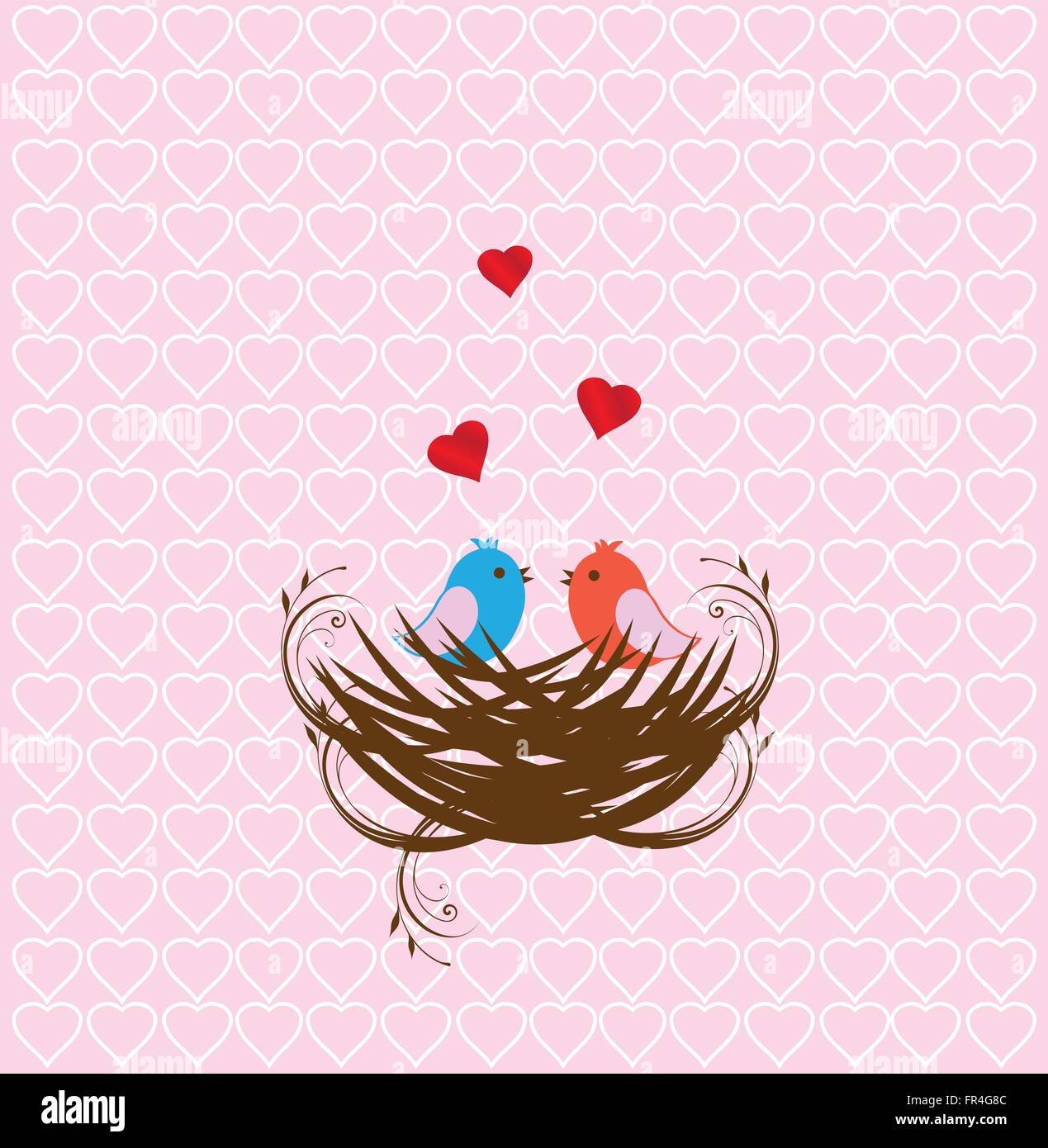 Humming birds in nest Stock Vector Images - Alamy