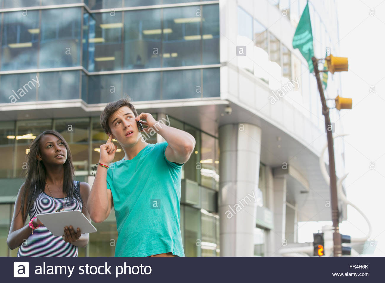 teenagers using technology to find their way Stock Photo - Alamy