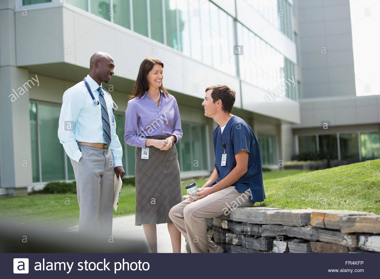 medical professionals taking a break outdoors Stock Photo - Alamy