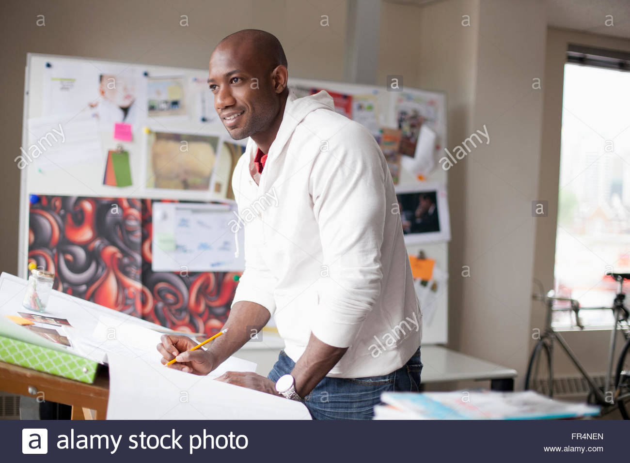 African american creative professional drafting hi-res stock ...