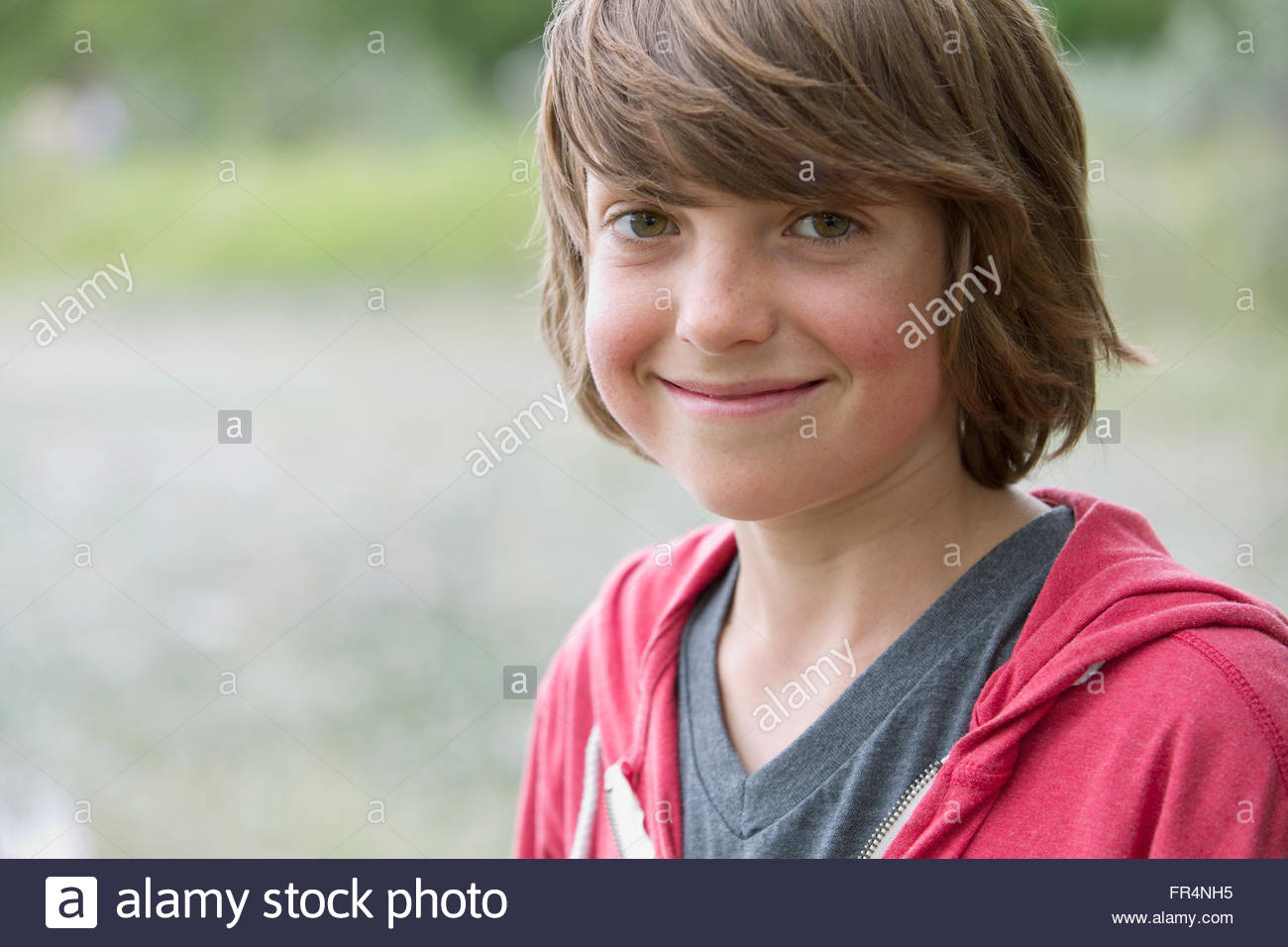 Portrait of male, middle school student outdoors Stock Photo - Alamy