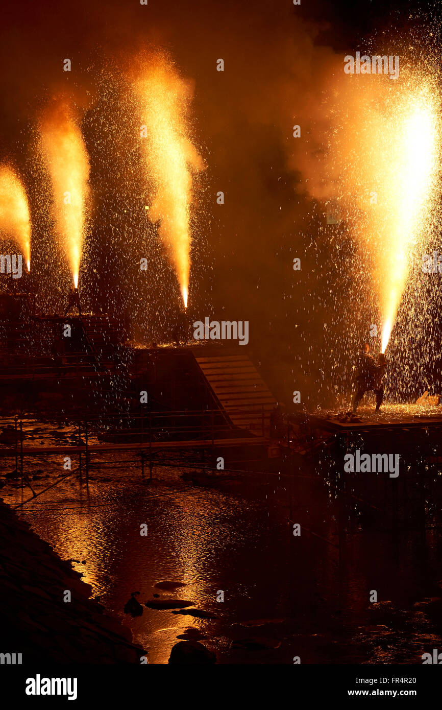Fireworks in Takayama, Japan - in traditional Japanese style, deployed ...