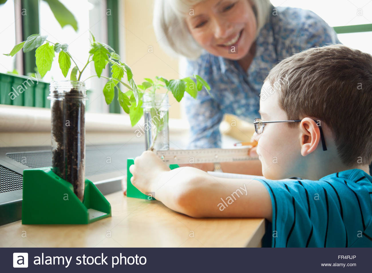 Child plant measure hi-res stock photography and images - Alamy