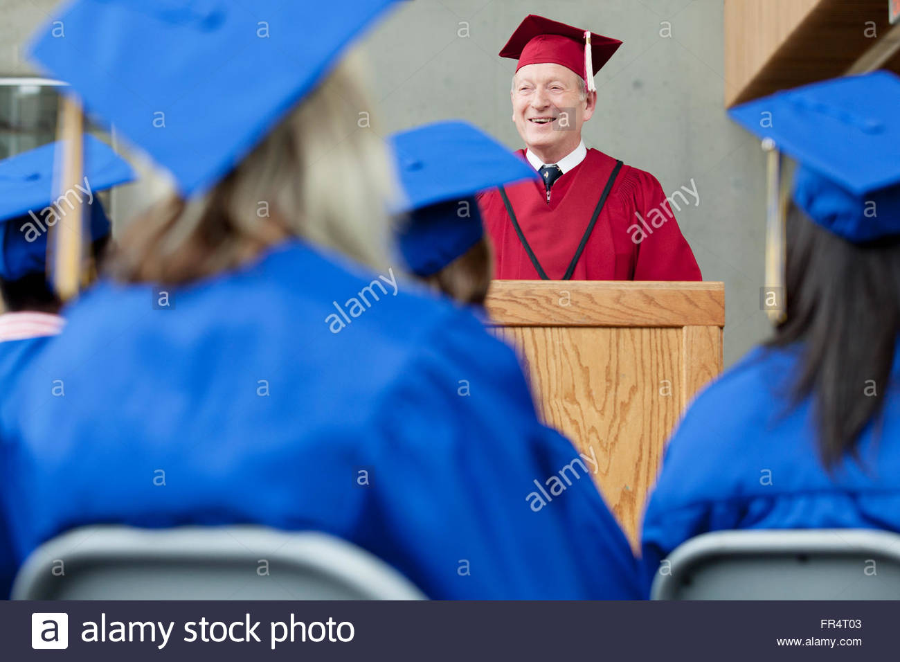 Female graduation speaker podium hi-res stock photography and images ...