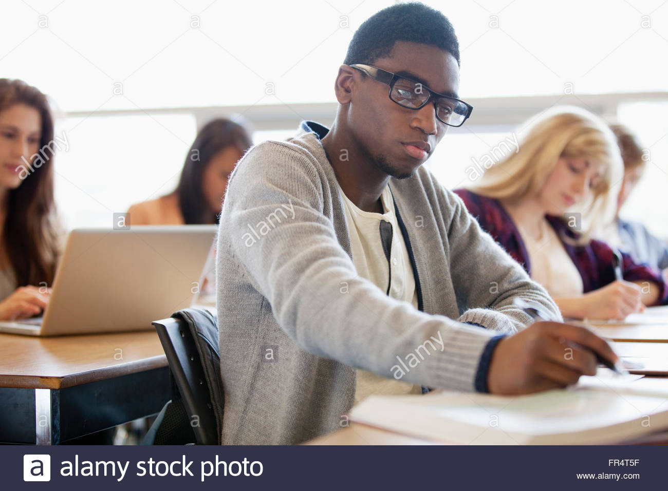 college students in classroom Stock Photo - Alamy