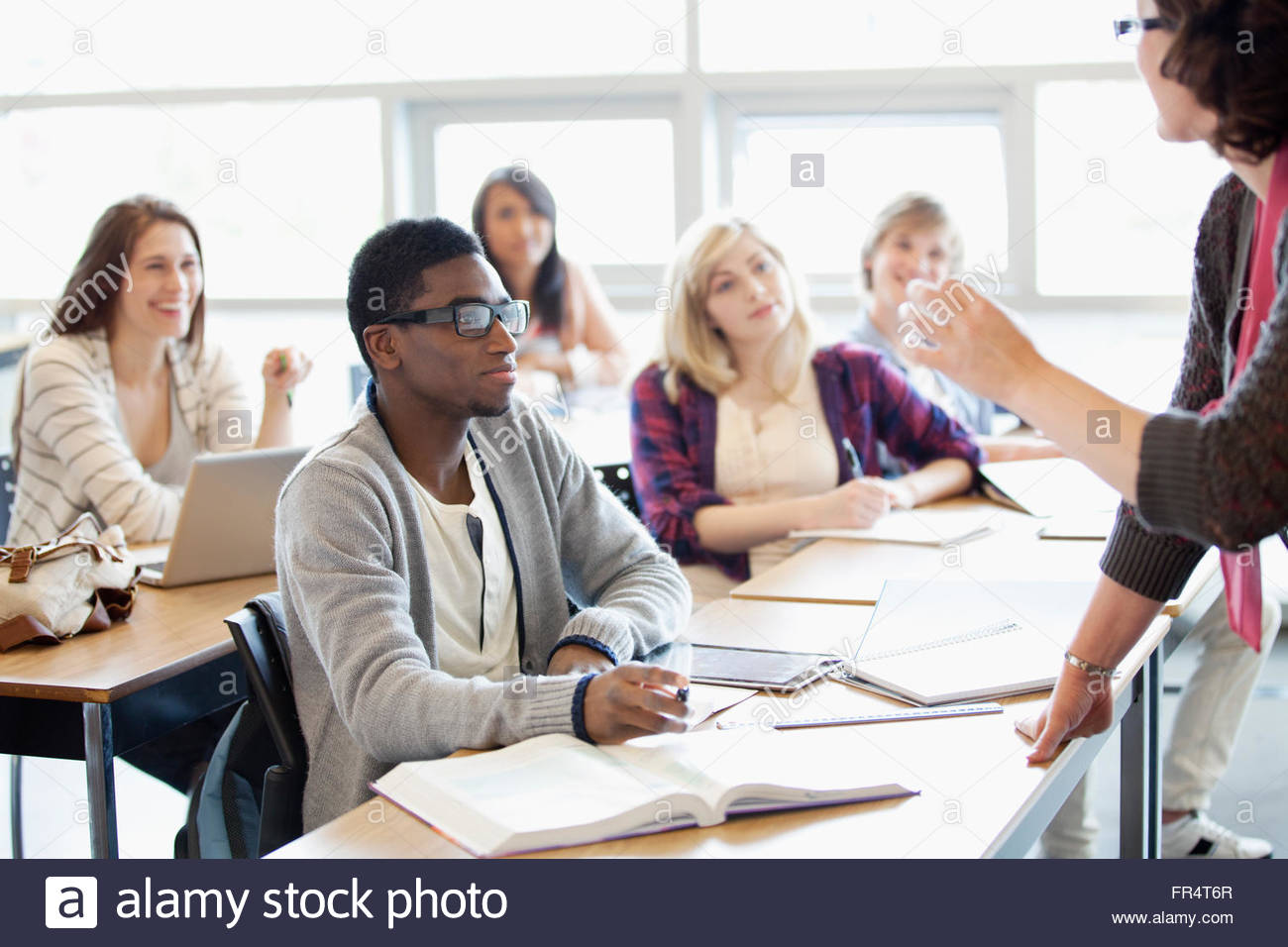 college students in classroom Stock Photo - Alamy