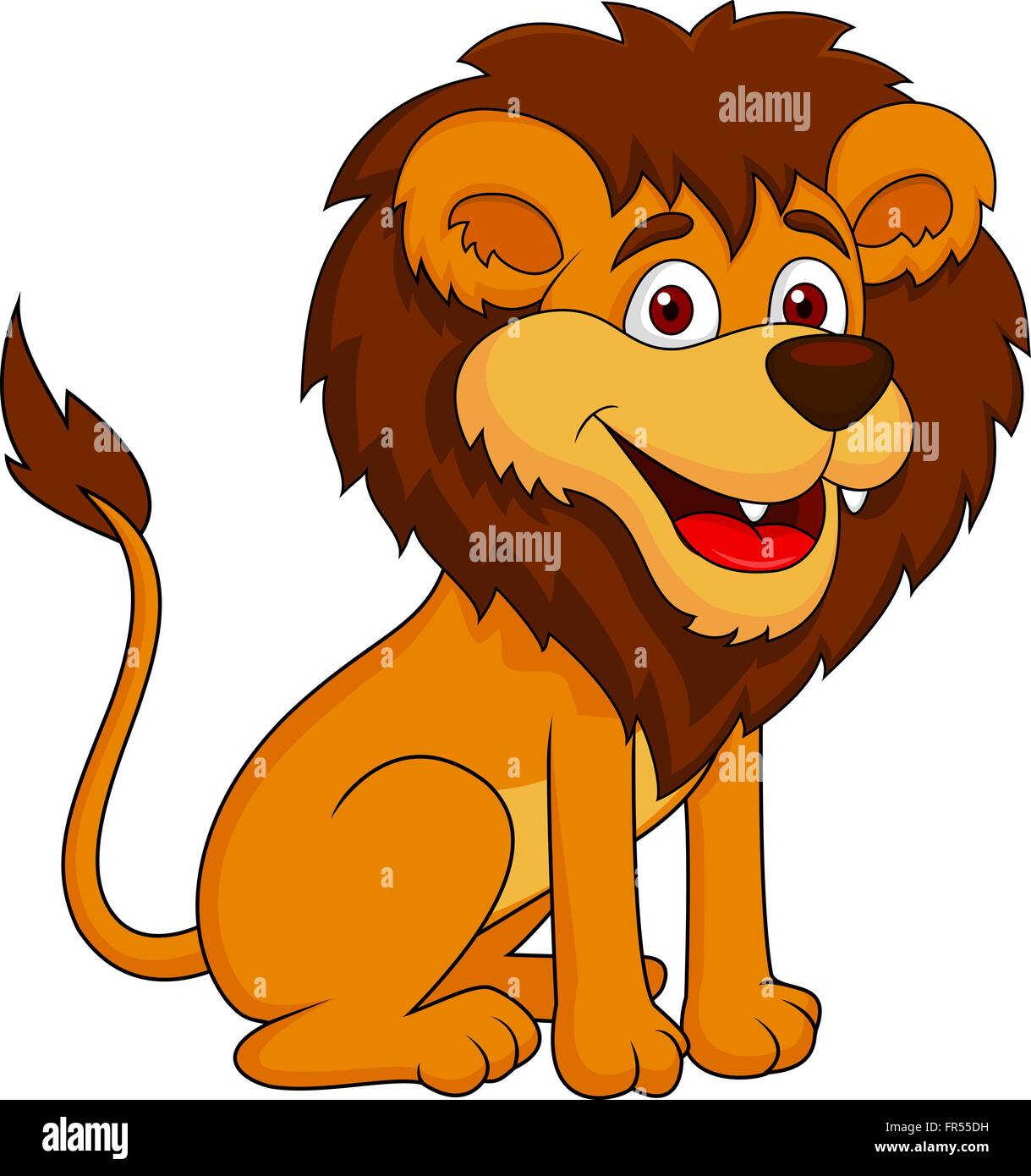 Smiling lion cartoon sitting Stock Vector Image & Art - Alamy