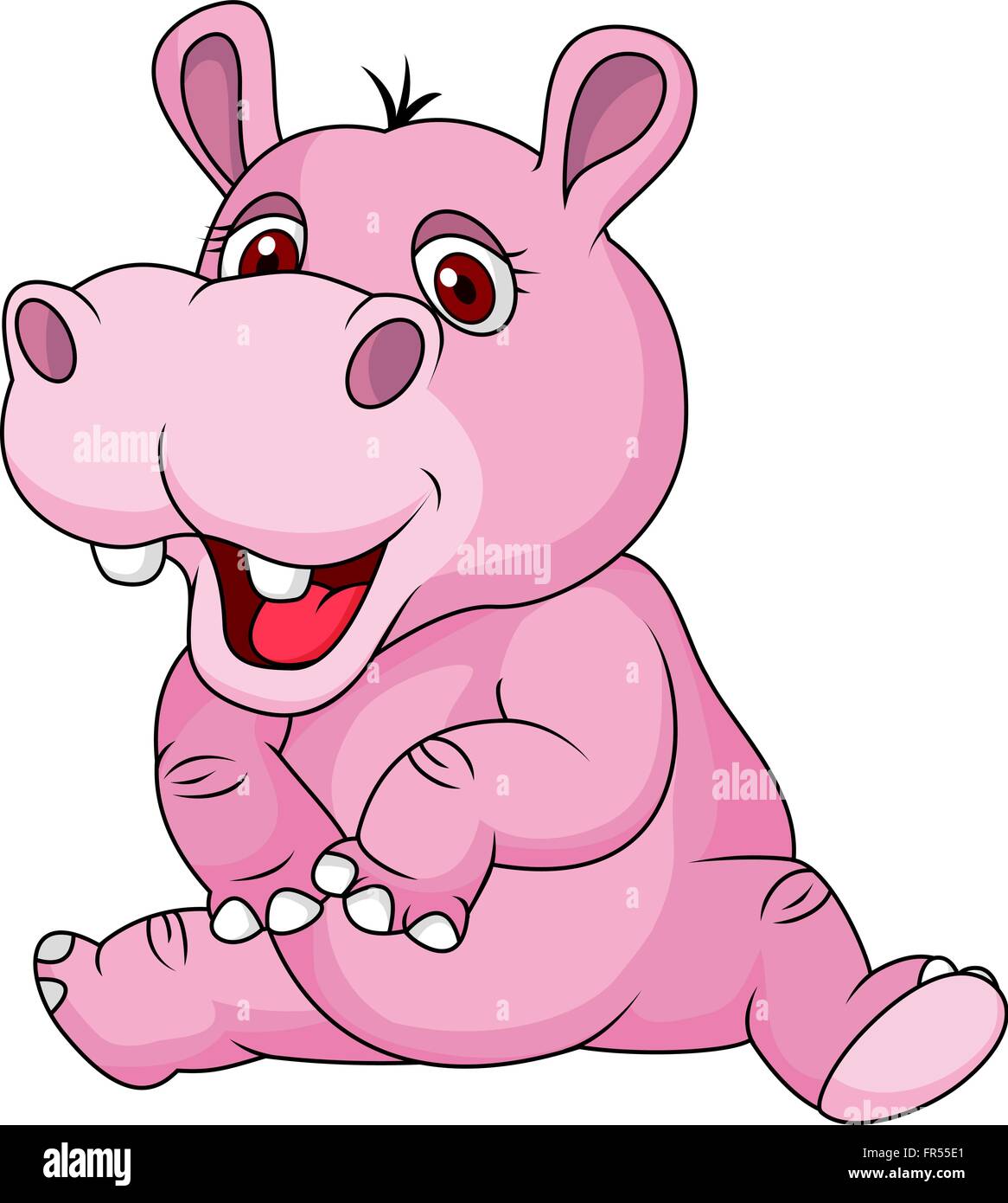 Cute hippo cartoon Stock Vector Image & Art - Alamy