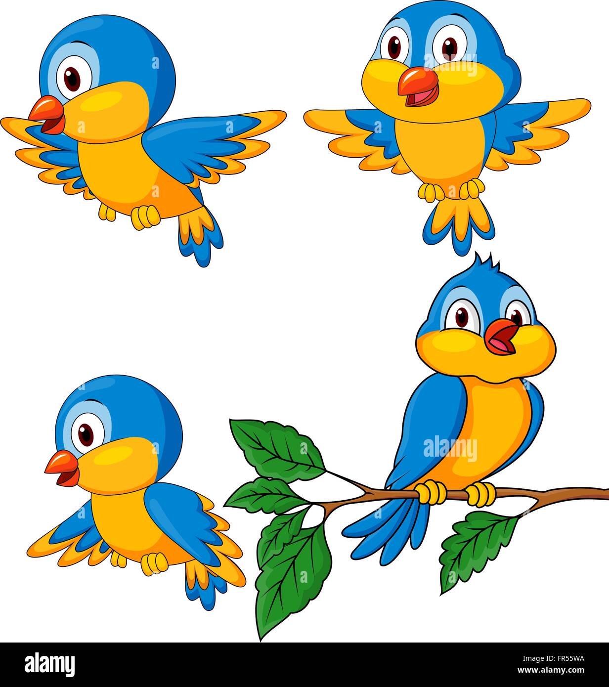 Funny birds cartoon set Stock Vector Image & Art - Alamy