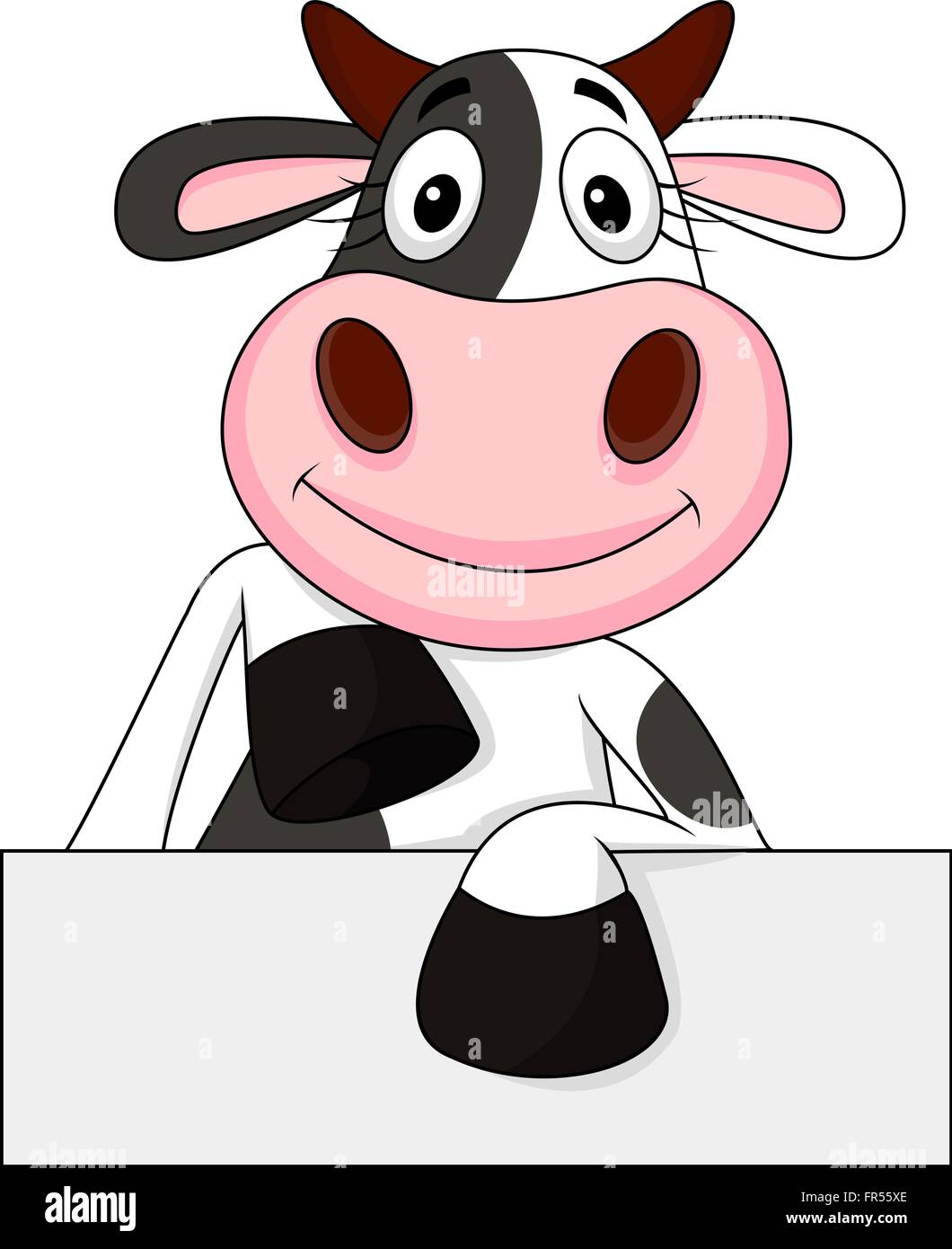 Cow cartoon with blank sign Stock Vector Image & Art - Alamy