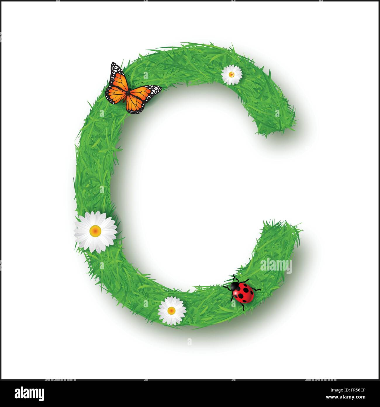 Grass Letter C on white background Stock Vector Image & Art - Alamy
