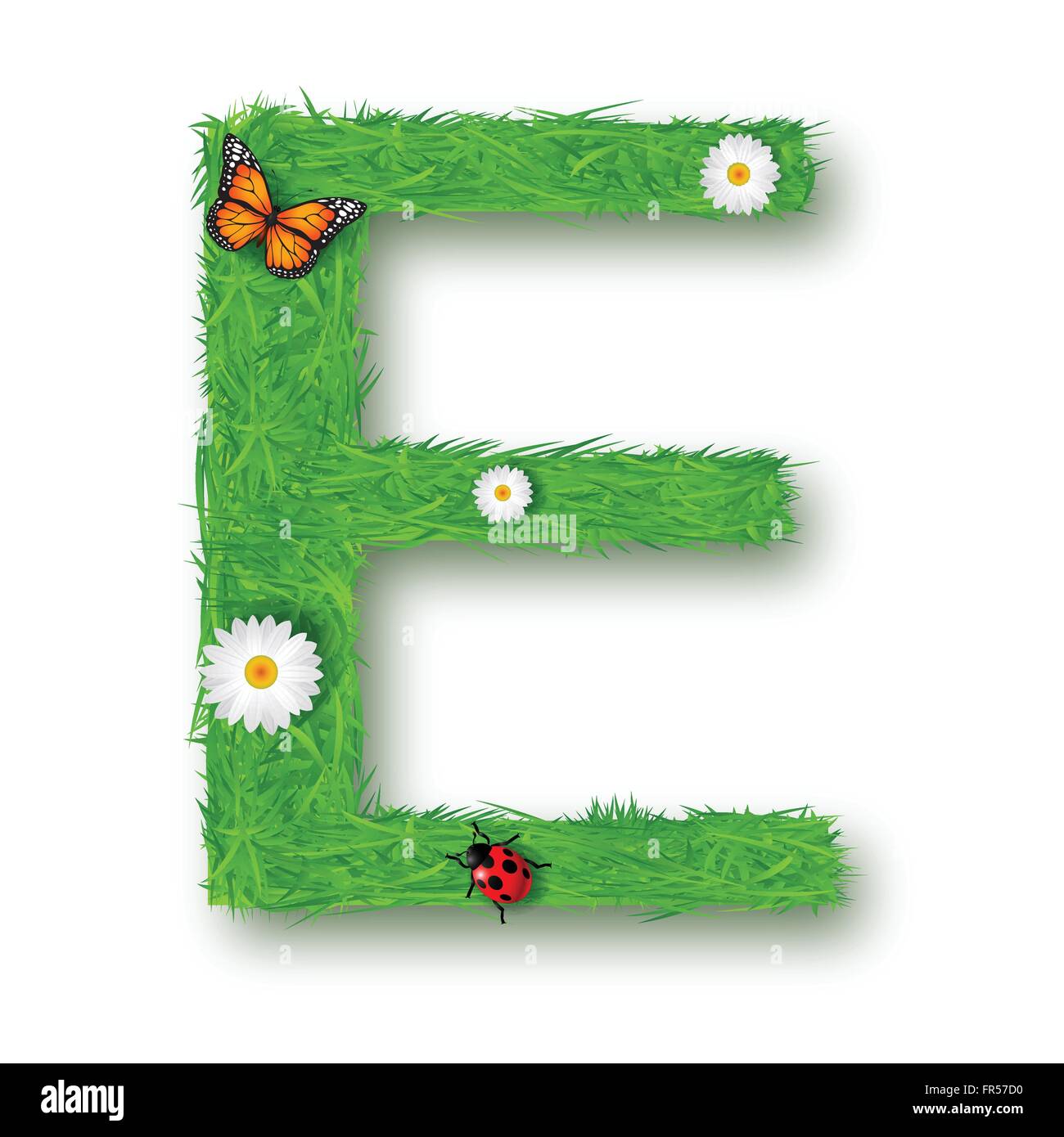 Grass Letter E on white background Stock Vector Image & Art - Alamy