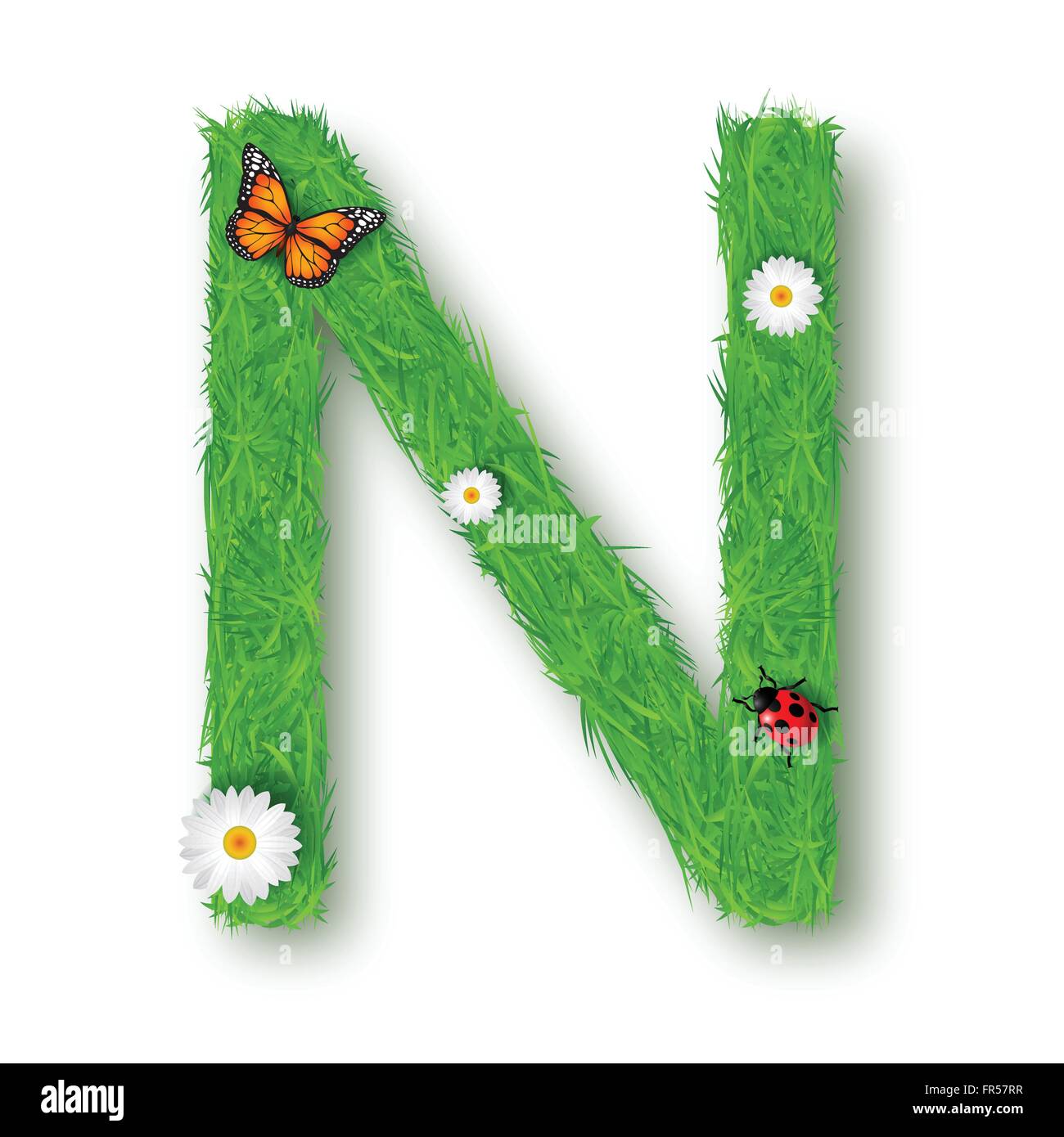 Grass Letter N on white background Stock Vector Image & Art - Alamy