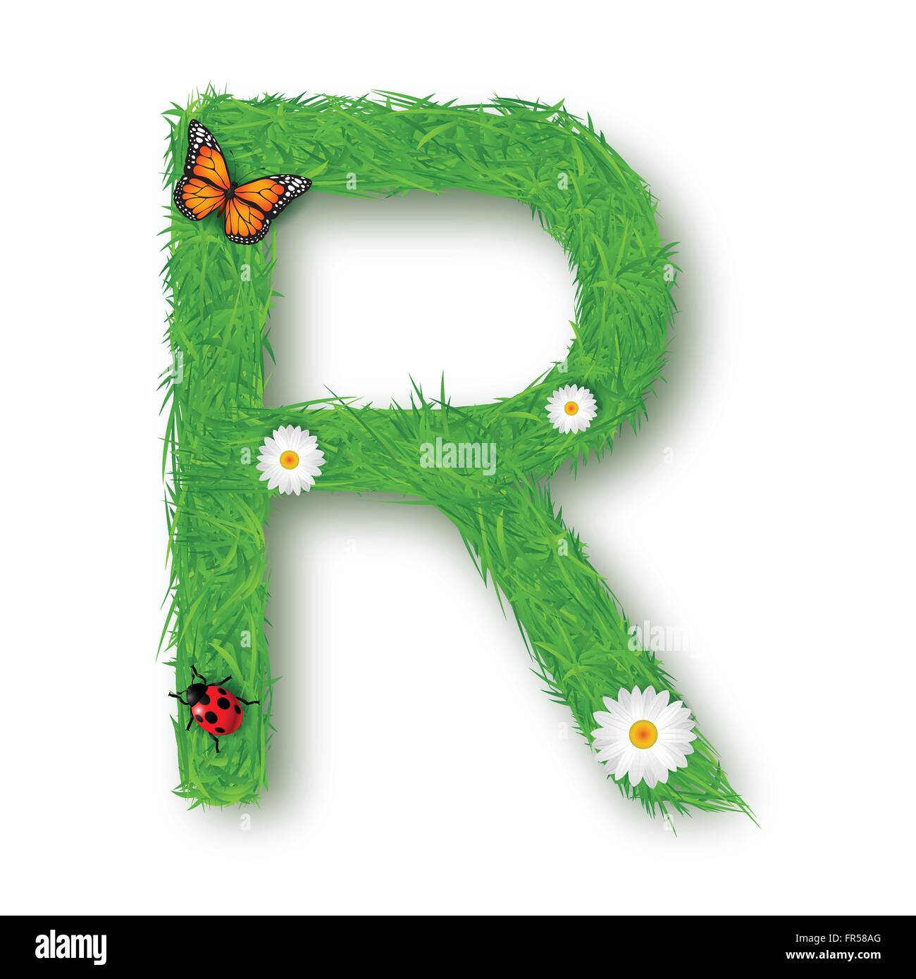 Grass Letter R on white background Stock Vector Image & Art - Alamy