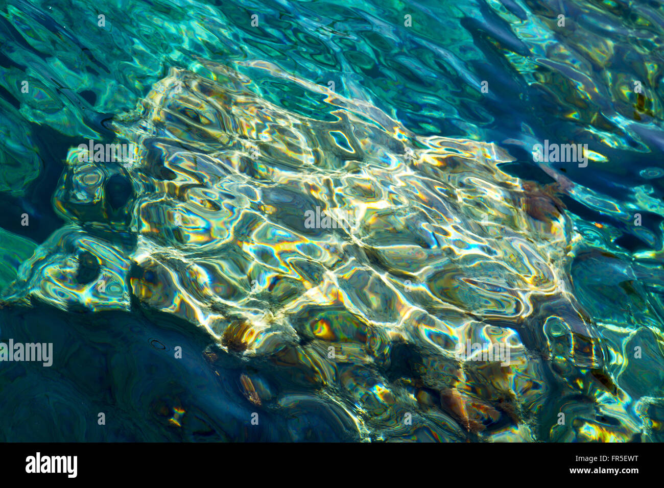 in the mediterranean sea of cyclades greece europe the color and reflex ...