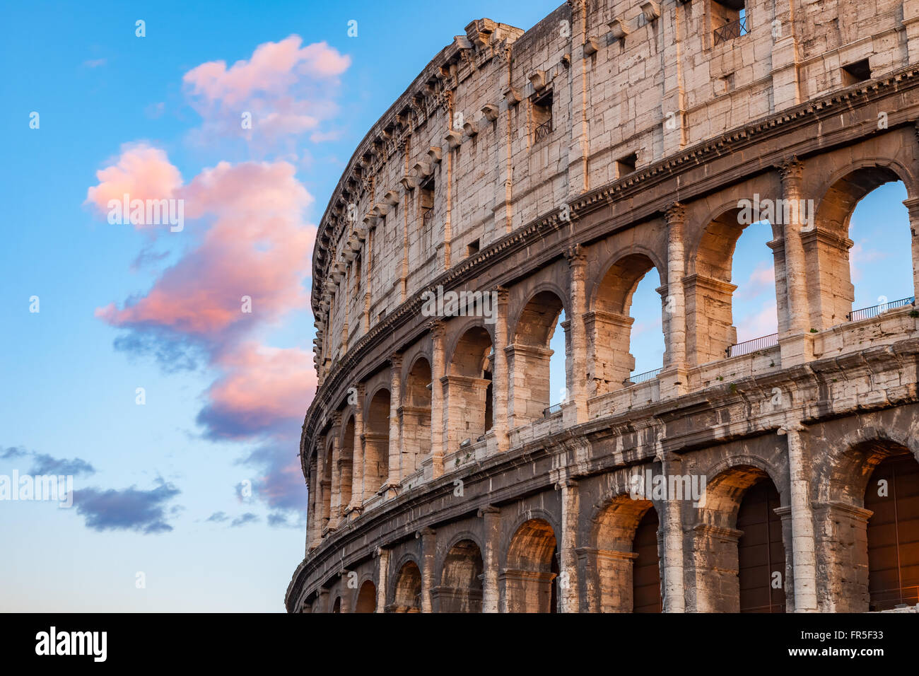 Colosseum at sunset Stock Photo - Alamy