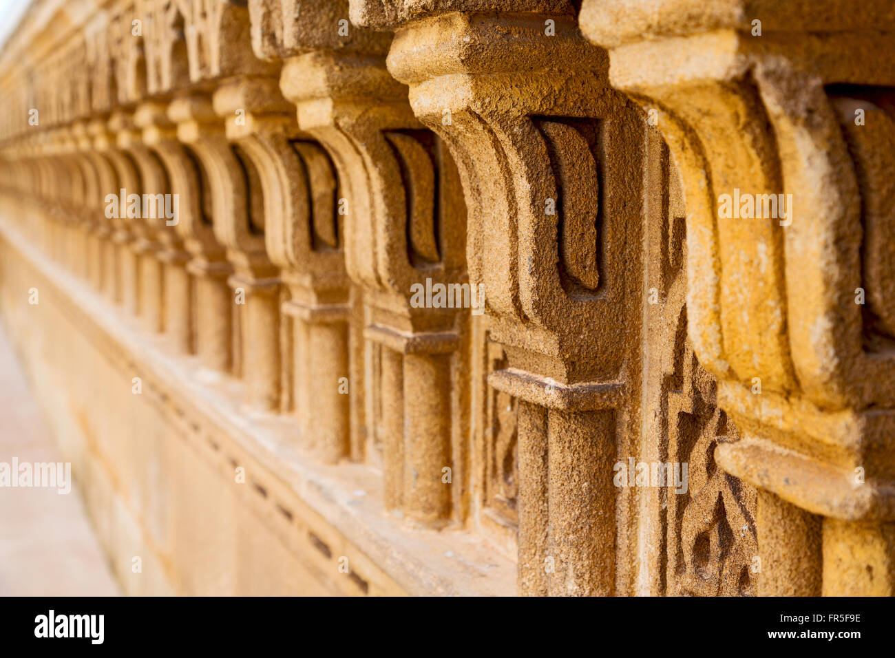 white abstract old column in the country of morocco and marble brick ...