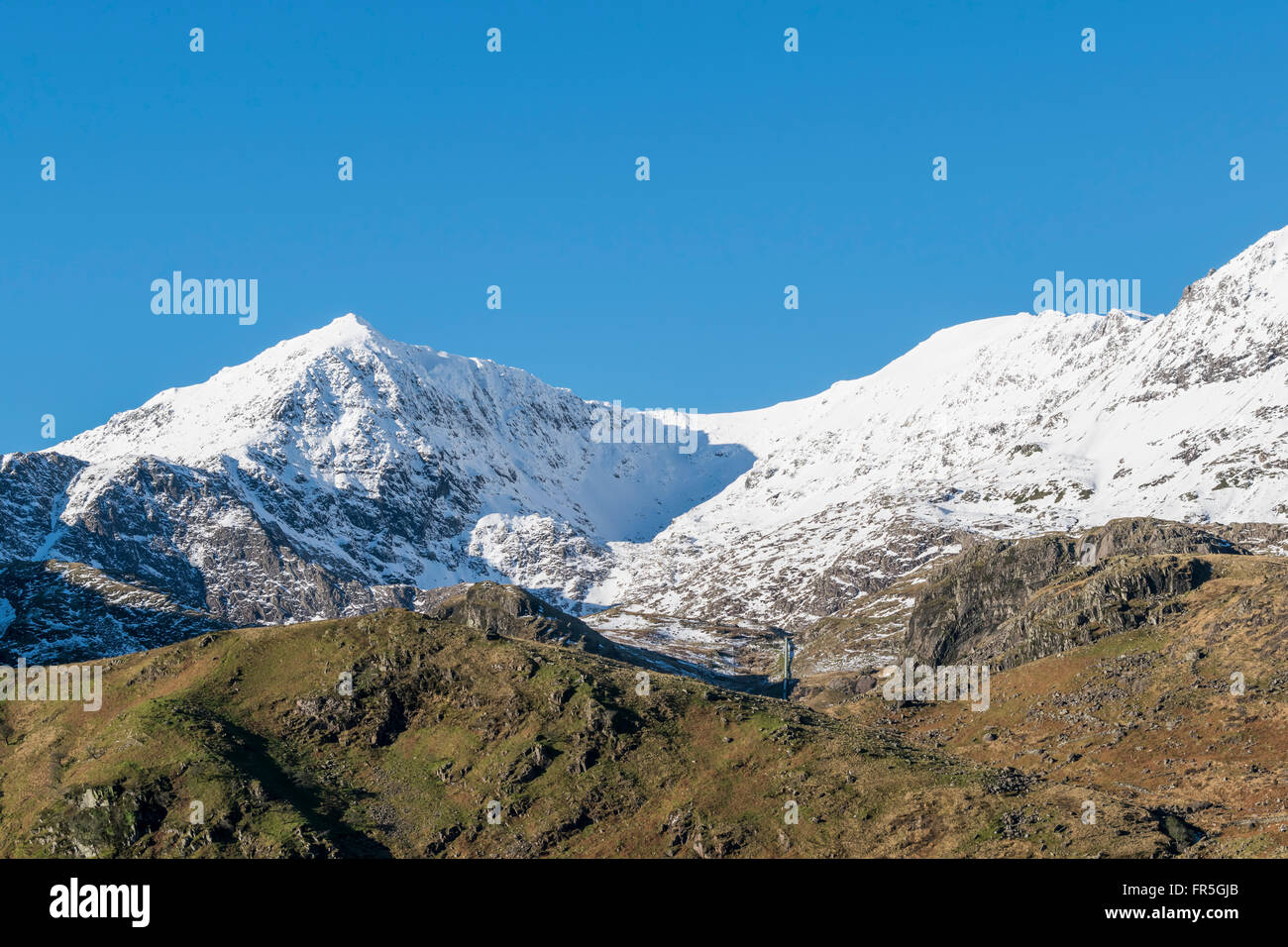 Snowdon, Crib Goch and Garnedd Ugain in winter photo taken from the ...