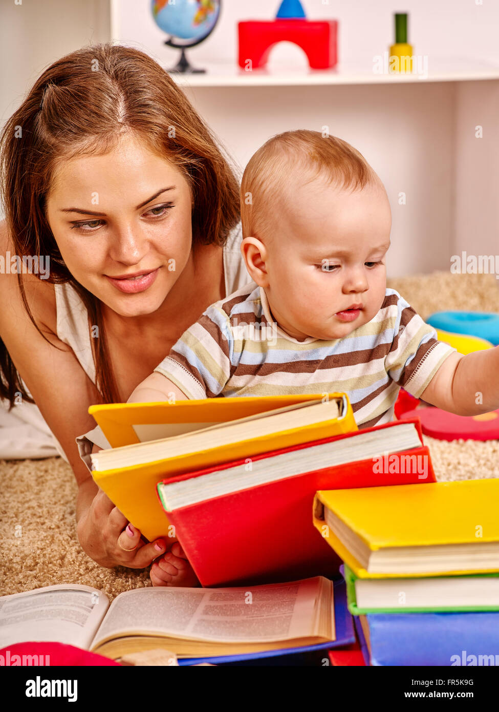 Boy books lying on the floor hi-res stock photography and images - Alamy