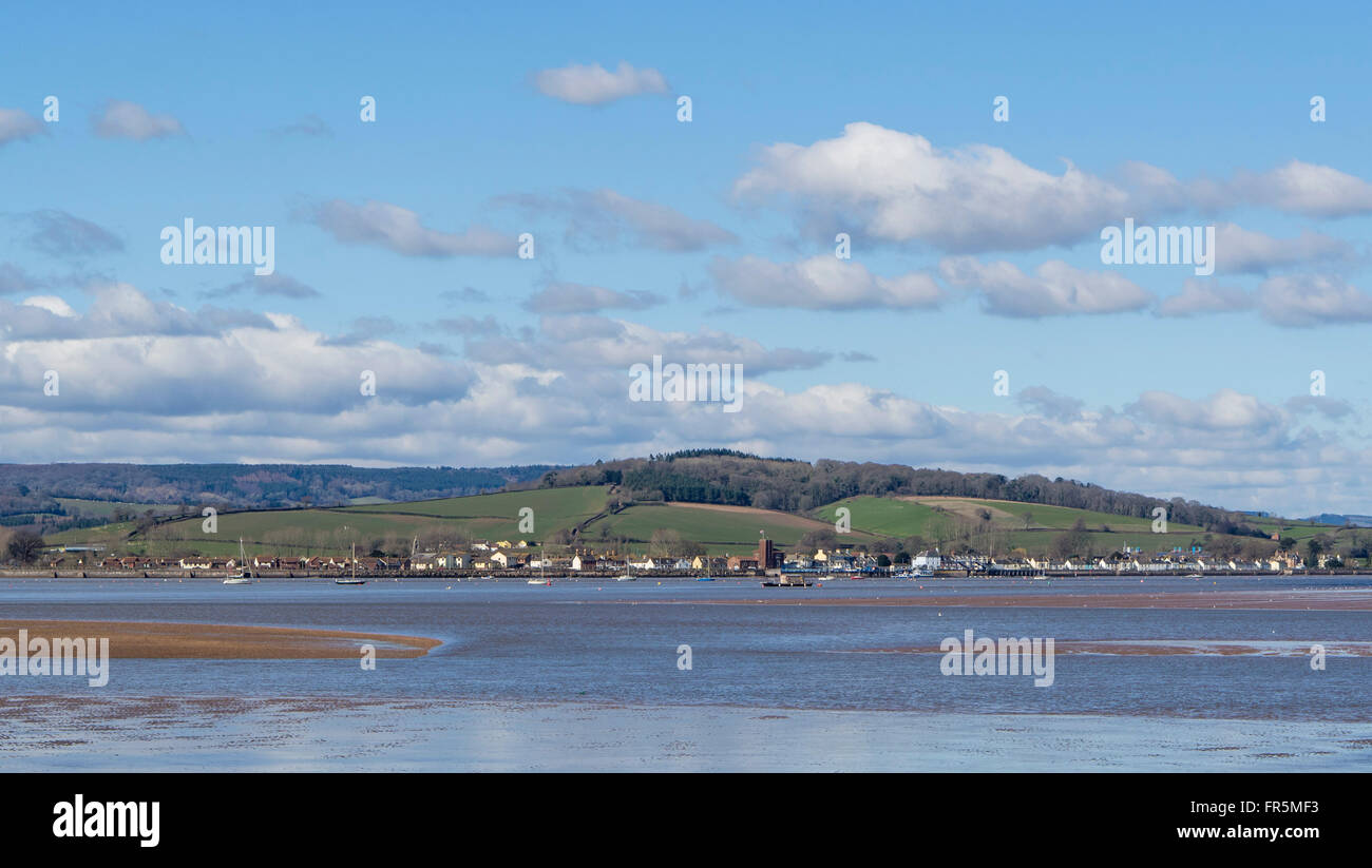 The River Exe Estuary viewed across to Starcross from Exmouth, East ...