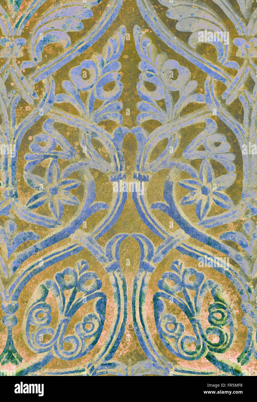 floral pattern with ancient and oriental elements. Computer collage ...