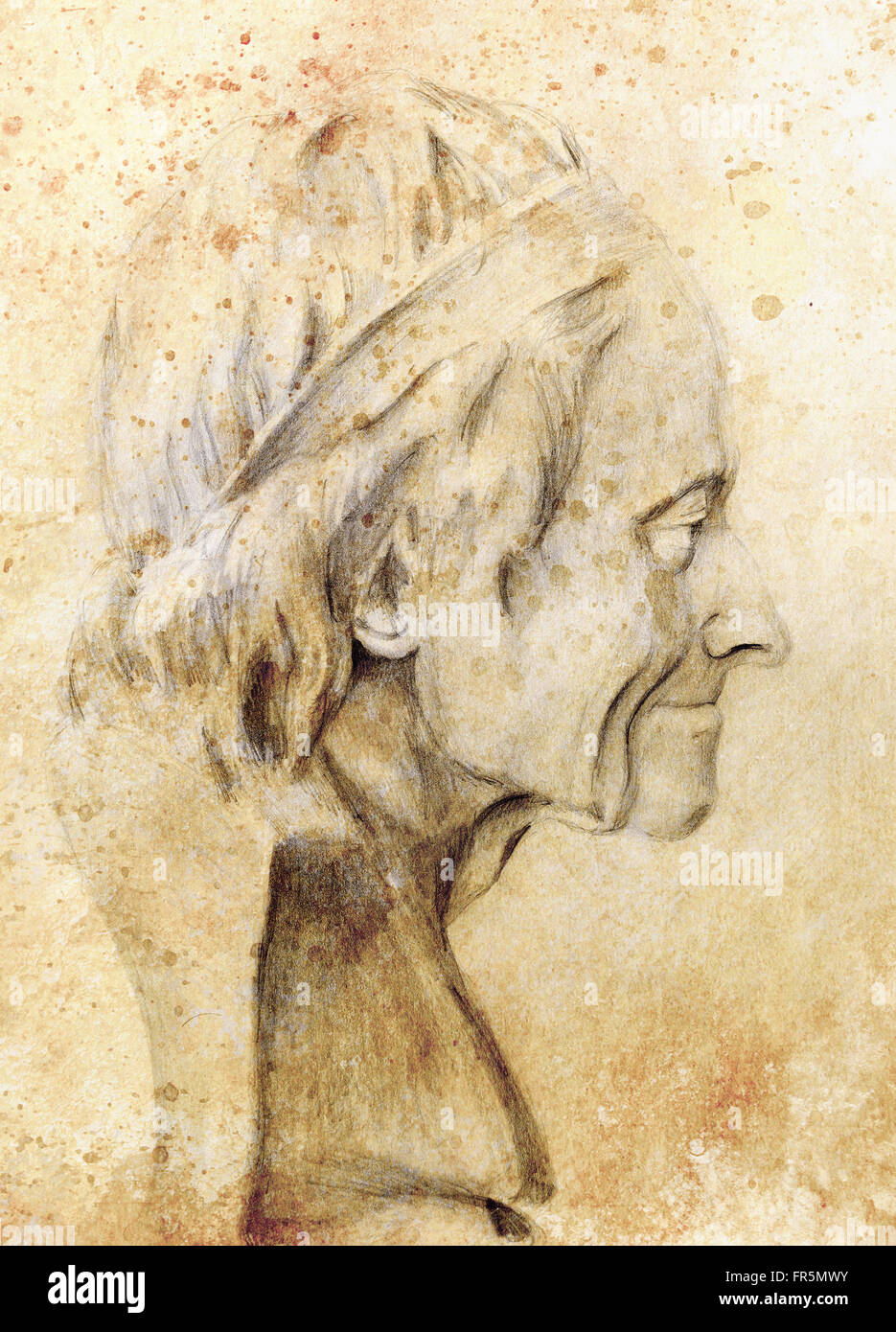 Roman bust half face hi-res stock photography and images - Alamy