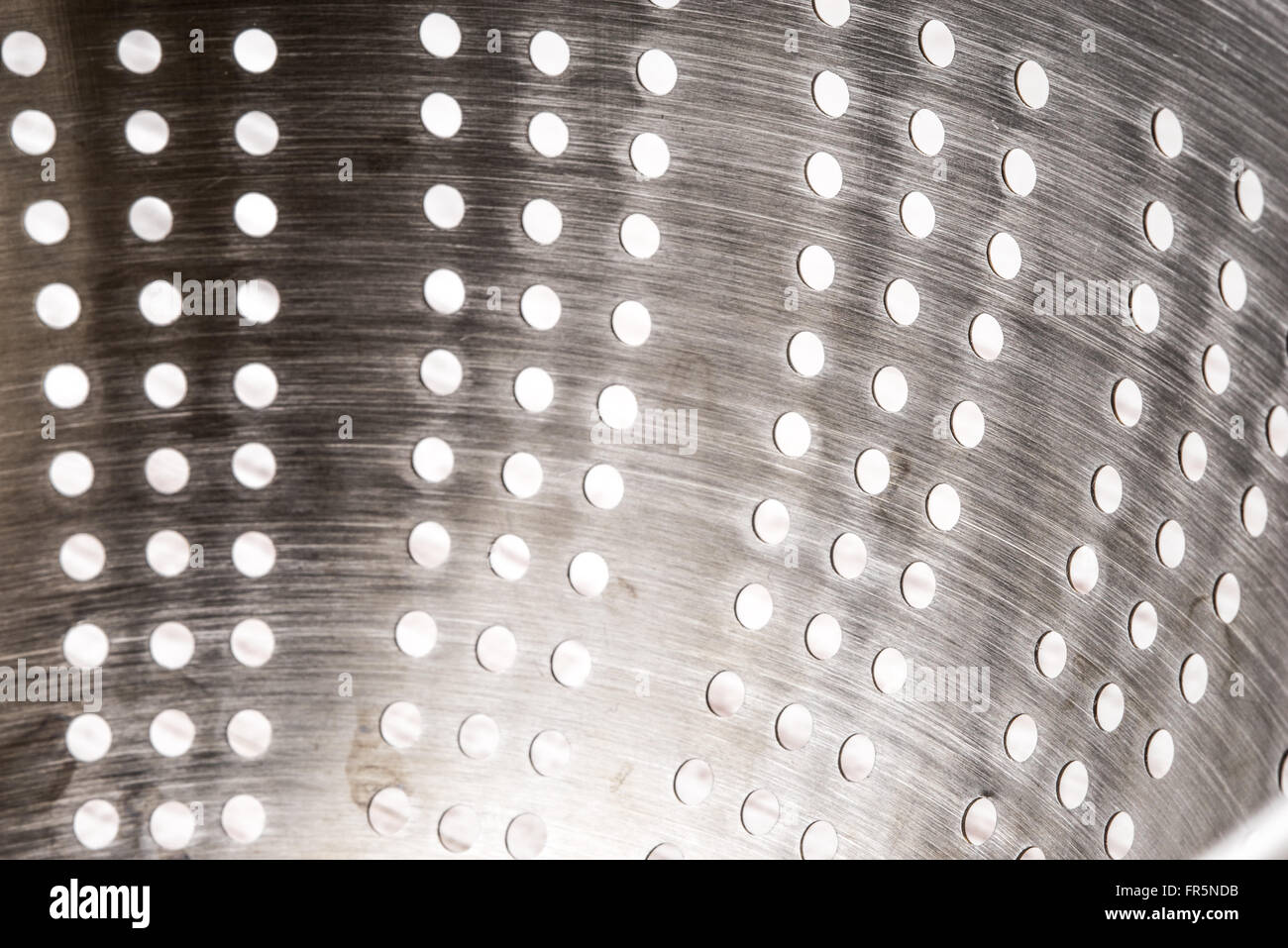 Metal aluminum colander inside view horizontal Stock Photo - Alamy