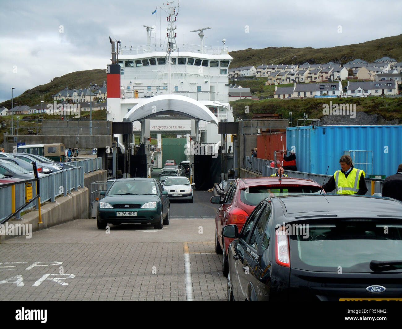 Vehicles leaving ferry Stock Photo - Alamy