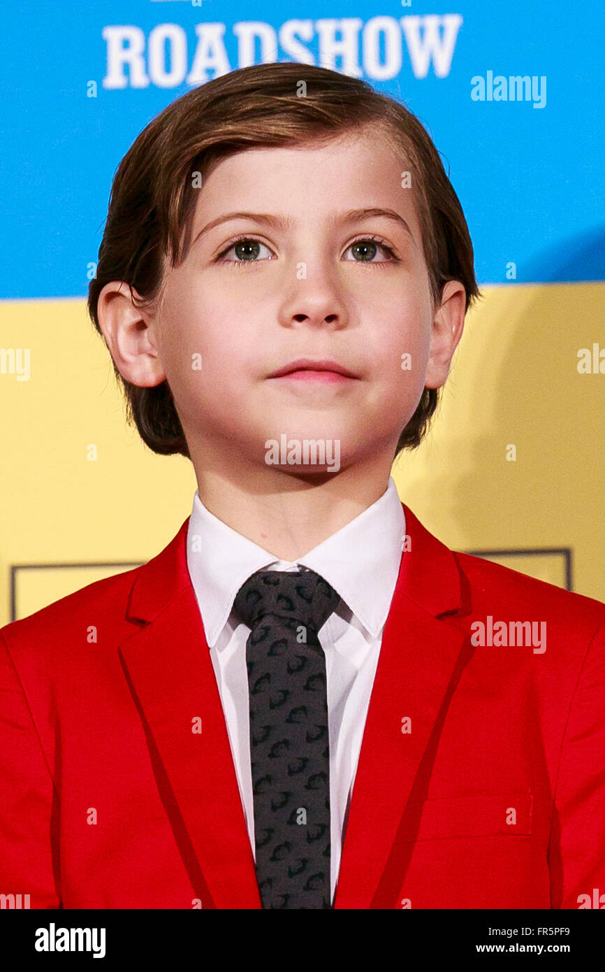 Tokyo, Japan. 21st March, 2016. Canadian child actor Jacob Tremblay ...