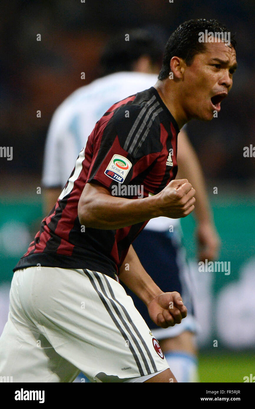 Carlos Bacca of Milan celebrates scoring draw 1-1 Milano 20-03-2016 ...