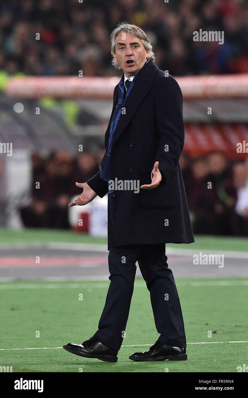 Roberto Mancini Inter coach Roma 19-03-2016 Stadio Olimpico Campionato ...