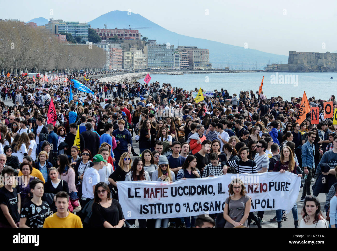 Naples, Italy. 21st Mar, 2016. Demonstration against the Mafia and the ...