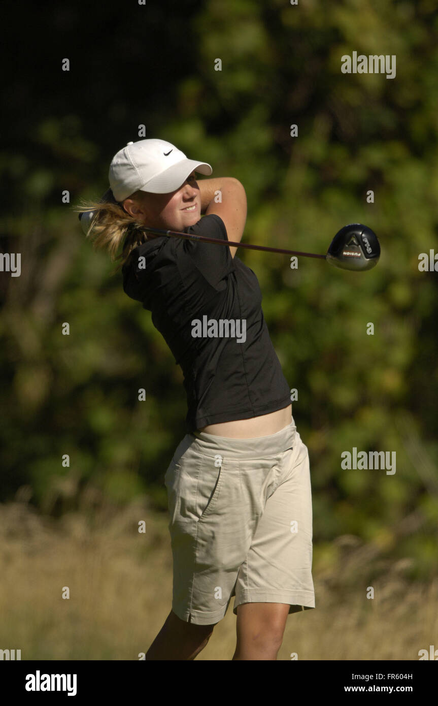 North Plains, Oregon, USA. 11th Aug, 2006. Stacy Lewis in action during ...