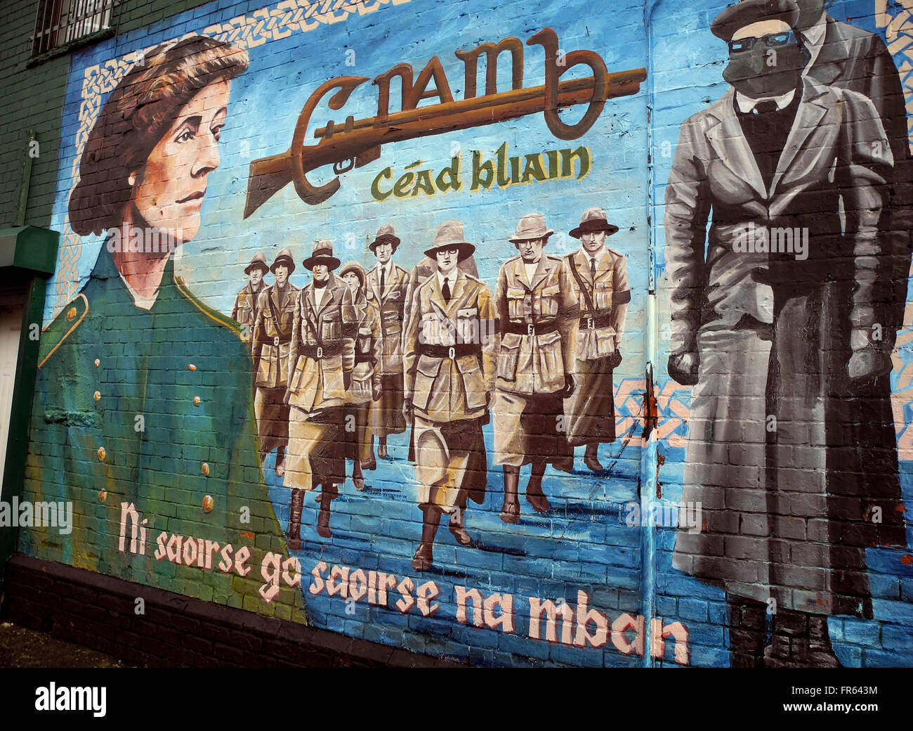 Wall paintings remembering Falls Road and the Easter Rising, Belfast ...