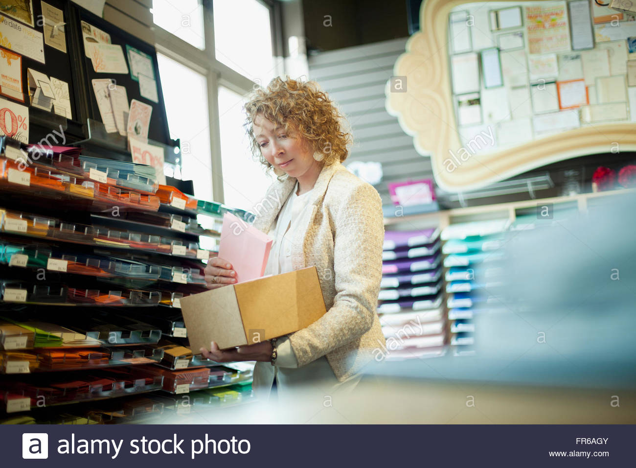 owner of stationery store Stock Photo - Alamy