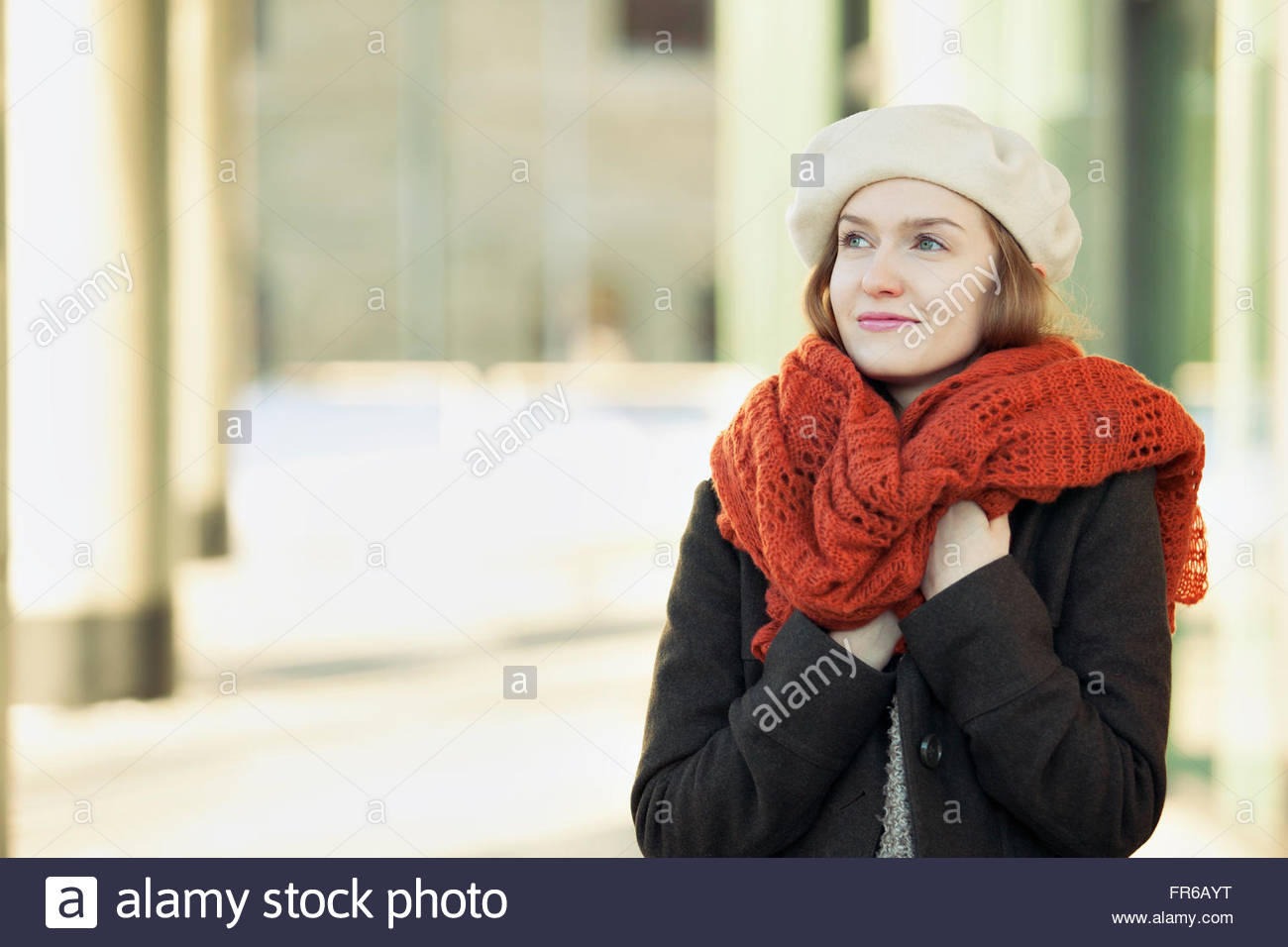 Bundled up cold woman hi-res stock photography and images - Alamy