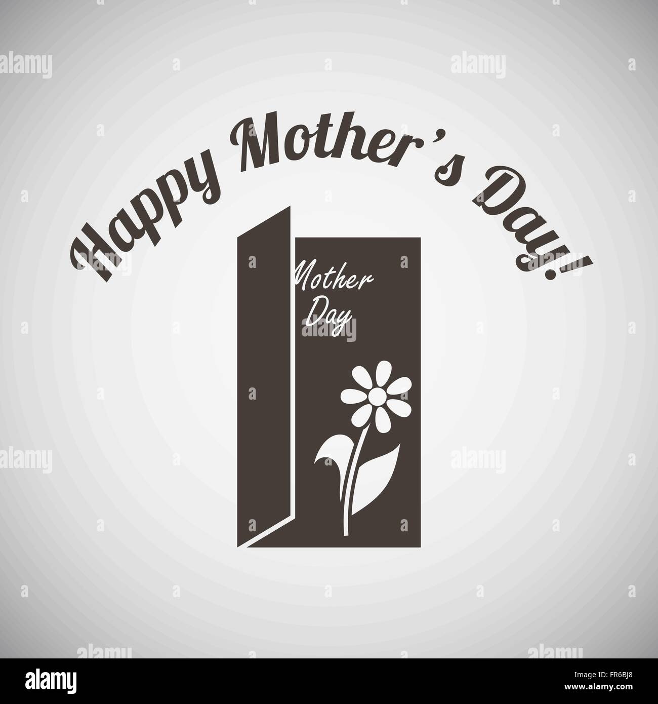 Mother's day emblem with open greeting card. Vector illustration Stock ...