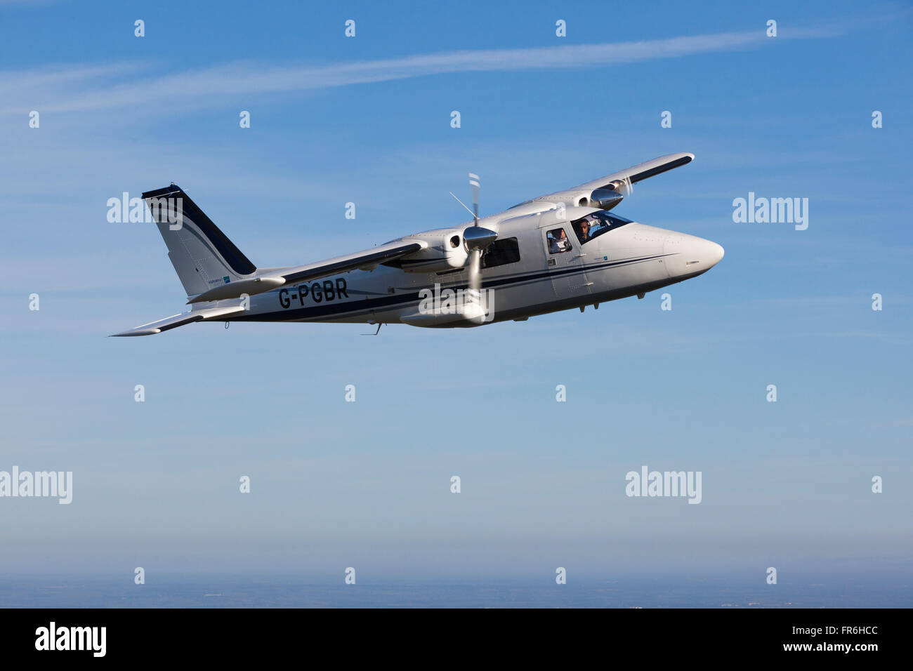 A Vulcan P68 six seater twin engine plane, flying out of Turweston ...