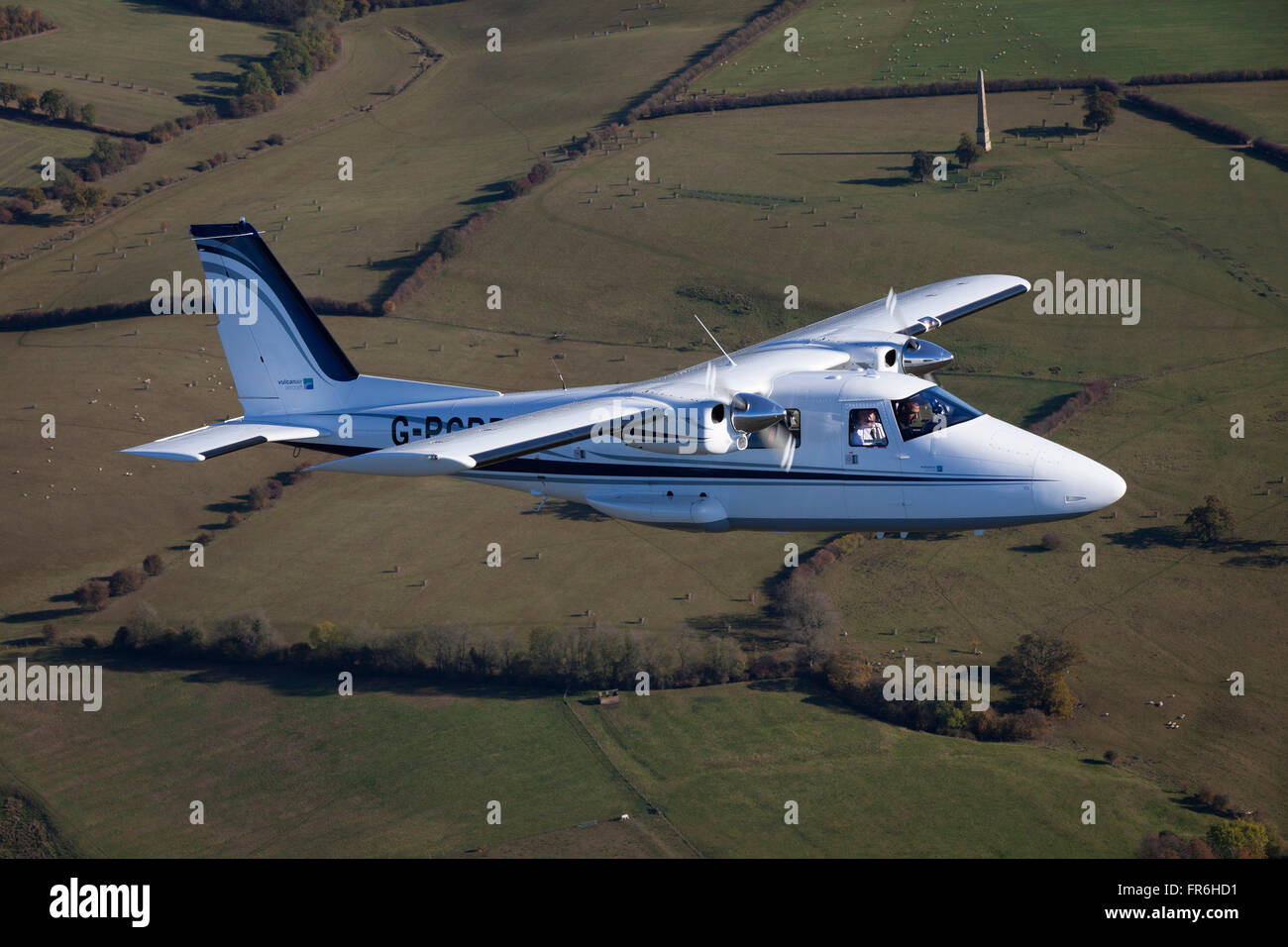 A Vulcan P68 six seater twin engine plane, flying out of Turweston ...
