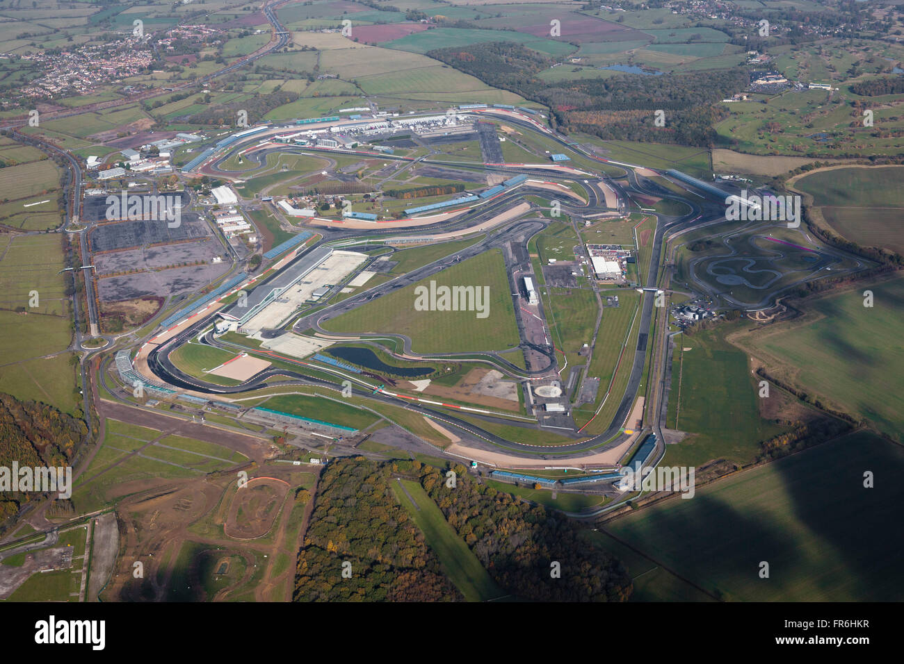 The Silverstone car racing track used for formula one f1 in the UK from ...