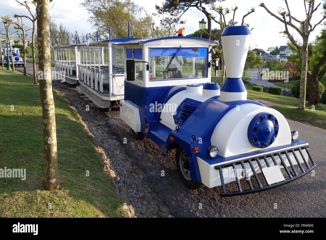 BLUE TOURIST TRAIN Stock Photo - Alamy