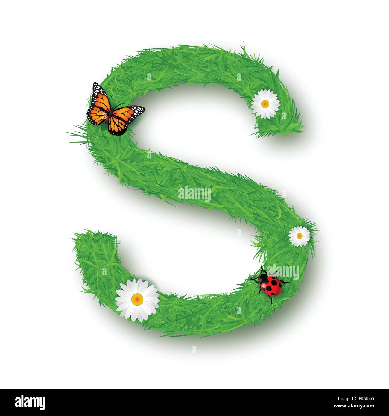 Grass Letter S on white background Stock Vector Image & Art - Alamy