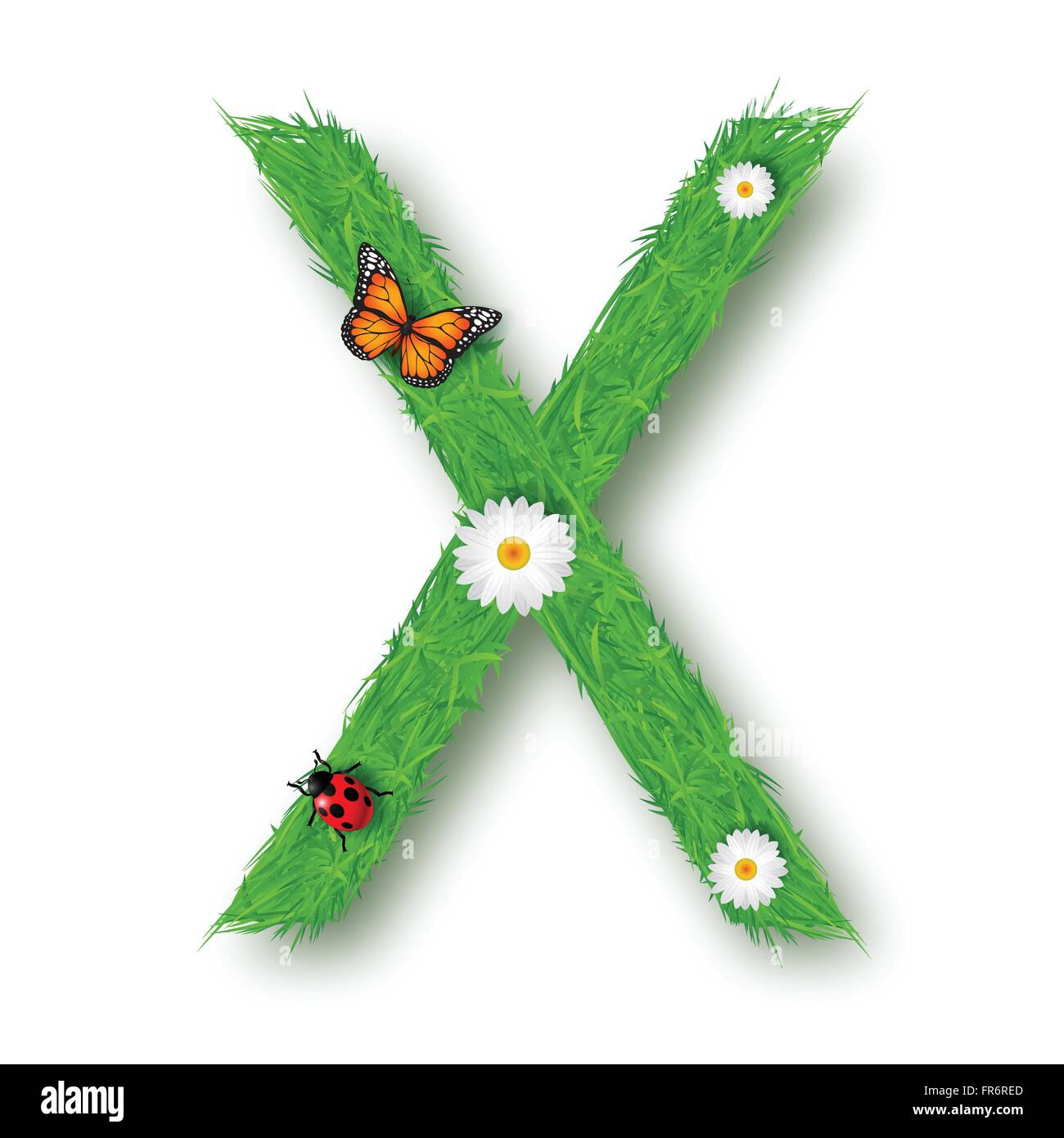 Grass Letter X on white background Stock Vector Image & Art - Alamy